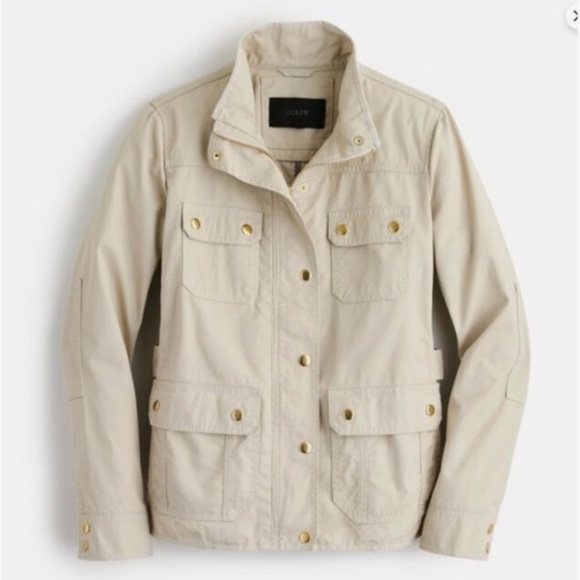 J. Crew | Jackets & Coats | J Crew Cream Downtown Field Jacket With ...